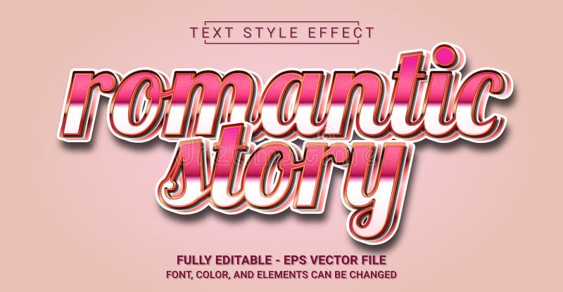 Romantic Story Text Style Effect. Editable Graphic Text Template Stock ...