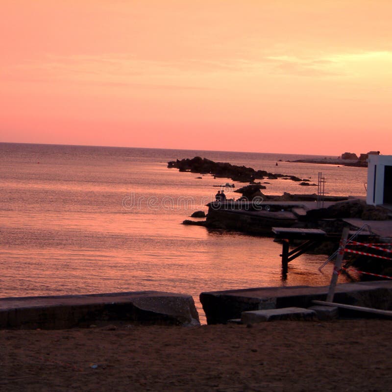 Romantic sunset in Cyprus stock image. Image of cyprus - 107981043