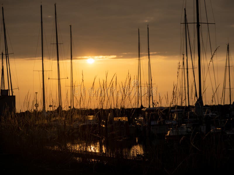 Romantic Sunset at the Harbor Stock Photo - Image of travel, scenic ...