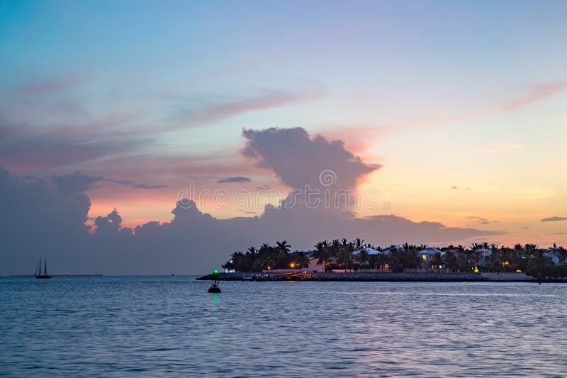Sunset in Key West stock photo. Image of reflection, cloud - 18681984