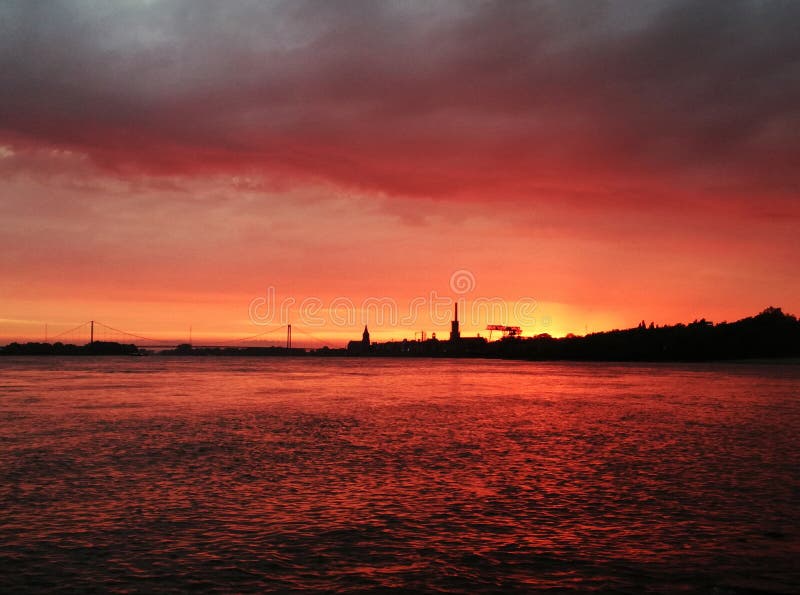Sunset in Emmerich, Germany Stock Image - Image of rhein, beautiful ...