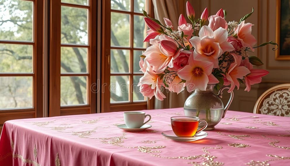 Realistic Romantic Tablecloth Stock Illustrations – 122 Realistic ...