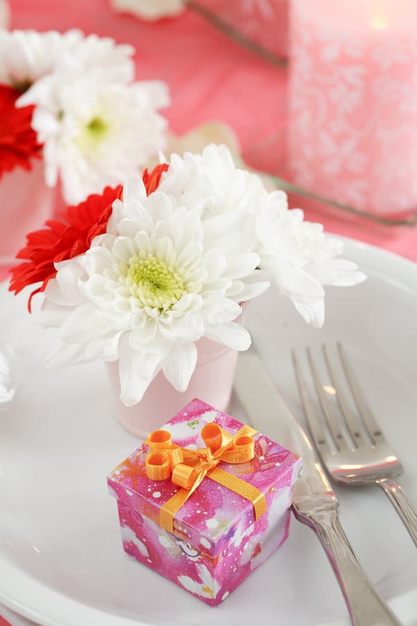 Romantic table setting stock image. Image of lovers, hearts - 2531701