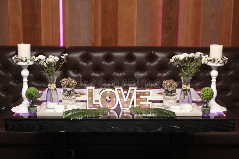Romantic Table for Weddings Stock Photo - Image of celebration ...