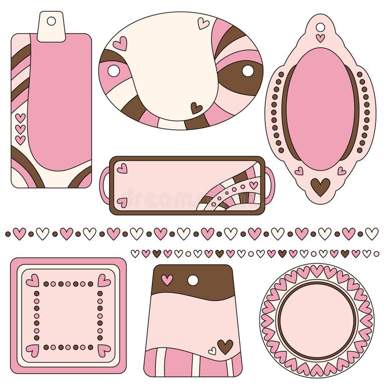 Romantic Tag, Label and Trim Collection Stock Illustration ...