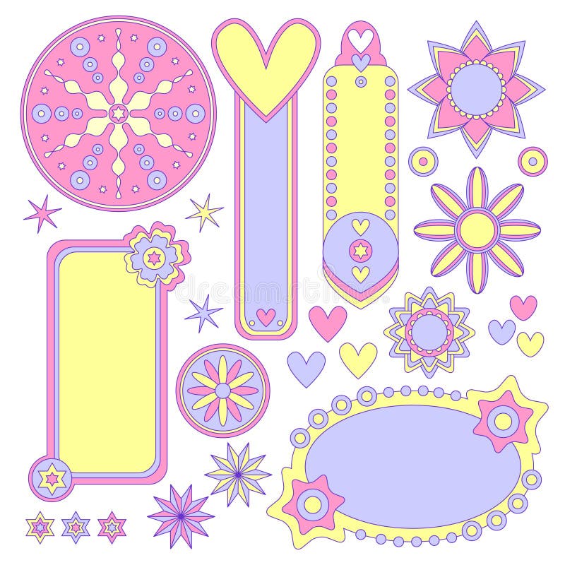 Pastel labels stock illustration. Illustration of scrapbook - 4856912