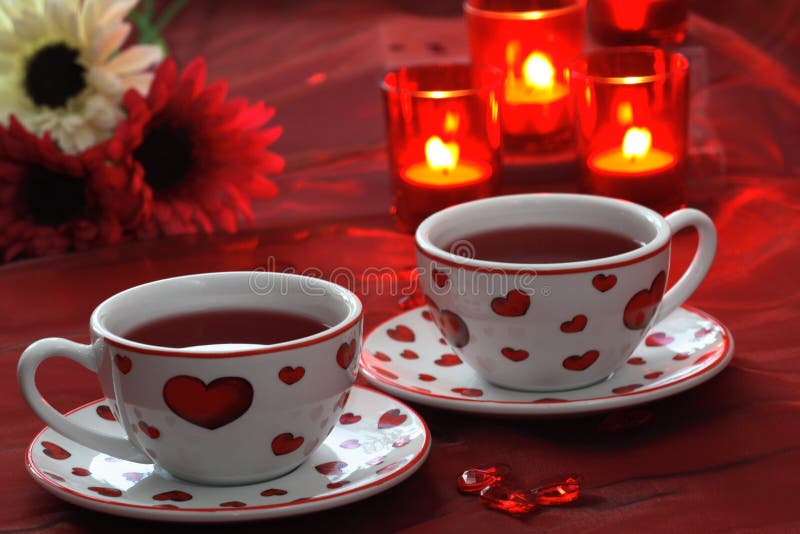 Romantic tea for two stock image. Image of love, warm - 57149635