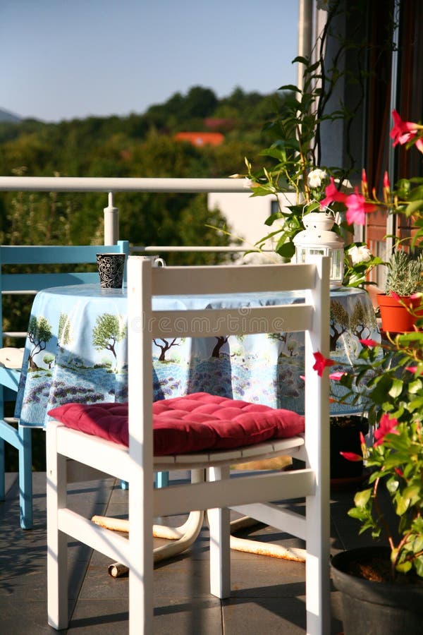Red Romantic Terrace in Venice, Italy Stock Image - Image of menu ...