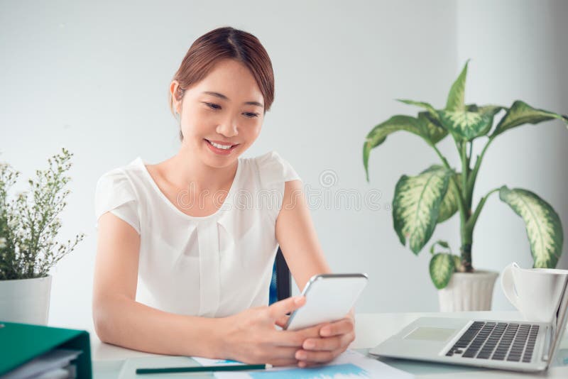 Romantic text message stock photo. Image of lady, secretary - 59073118