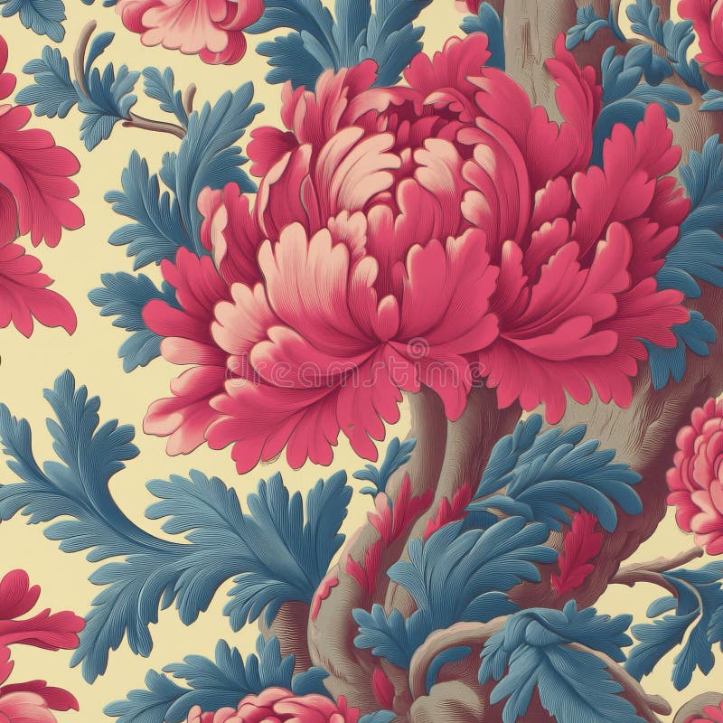 Romantic Texture Background Complemented by a Vintage Seamless Flower ...