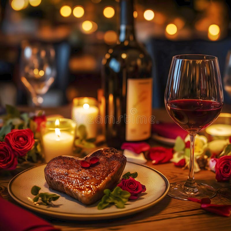 Romantic Valentine S Dinner Stock Illustration - Illustration of dinner ...