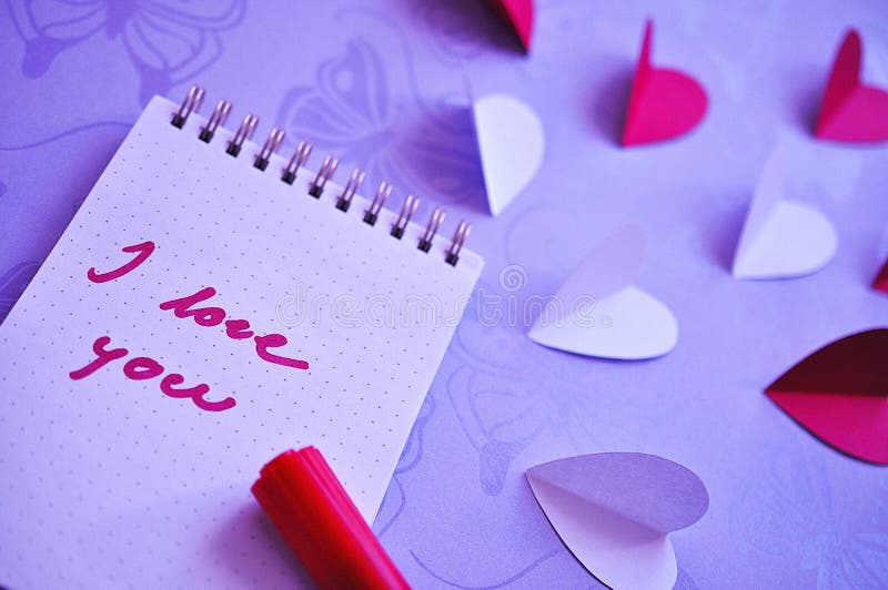 Pen on Notepad with I Love You Write Stock Photo - Image of design ...