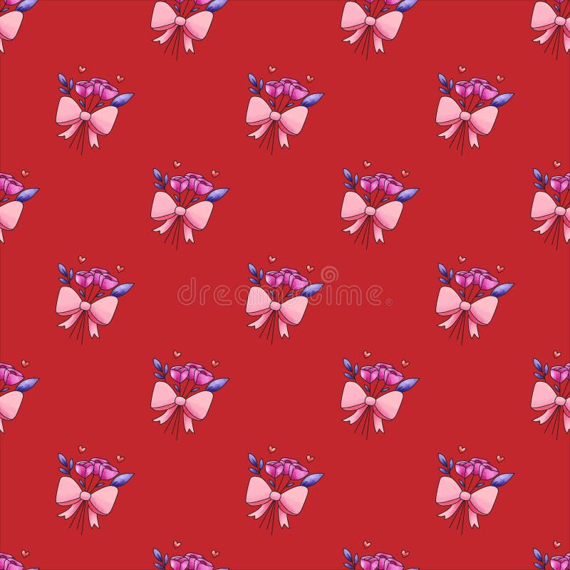 Romantic Valentines Day Vector Pattern Design Stock Vector ...