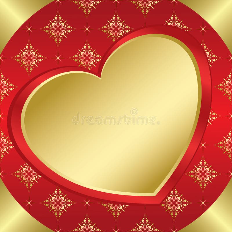 Royal Golden Frame in Shape of Heart Stock Vector - Illustration of ...