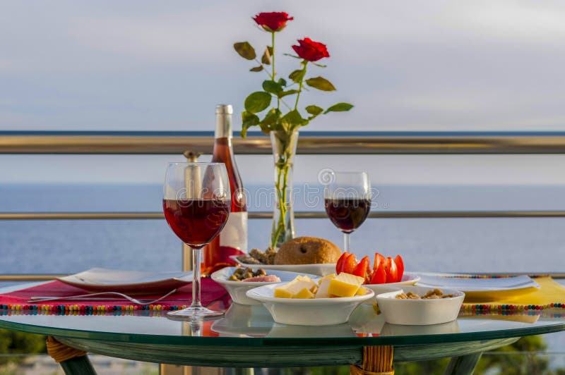 Romantic view with wine stock image. Image of view, wine - 85153171