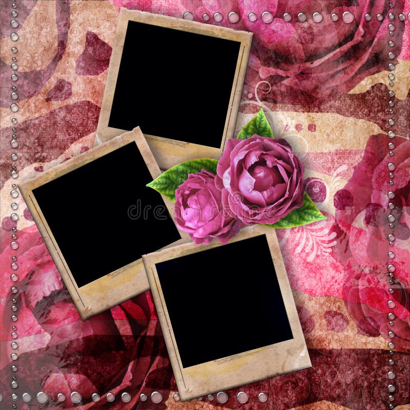Romantic Vintage Rose Frame Stock Vector - Illustration of grunge ...
