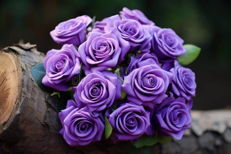 Romantic Violet Roses Bunch. Generate Ai Stock Image - Image of ...