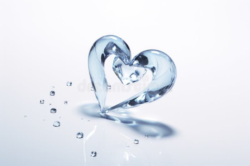 Romantic Water Splash Flowing in Heart Shape Stock Illustration ...