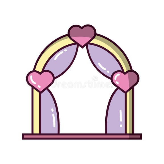 Romantic Wedding Archway. Vector Stock Vector - Illustration of cute ...