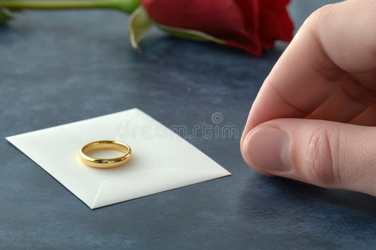 Romantic Wedding Proposal Ideas Feature a Ring, Rose, and Envelope for ...