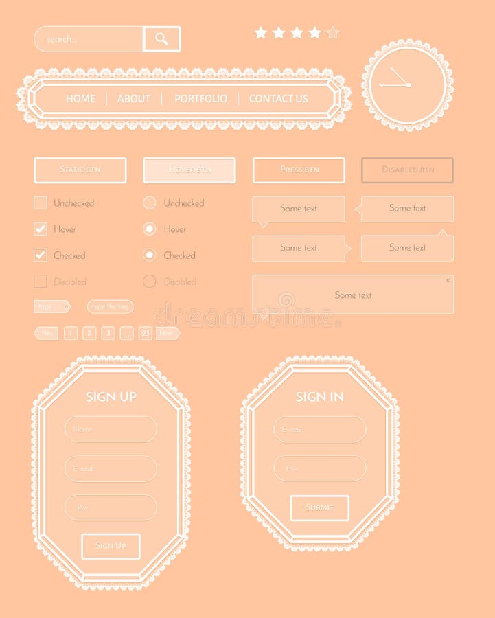 Romantic Wedding UI stock vector. Illustration of second - 48643508