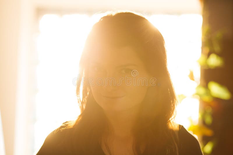 Romantic Woman in Back Light Stock Image - Image of young, caucasian ...