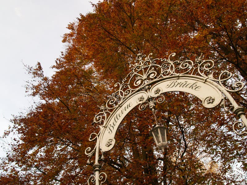 Romantic wrought-iron arc stock image. Image of fence, street - 584461