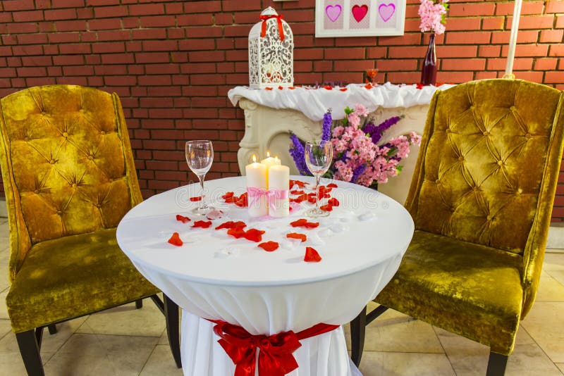 Romantic Zone with Round Table Stock Image - Image of vintage ...