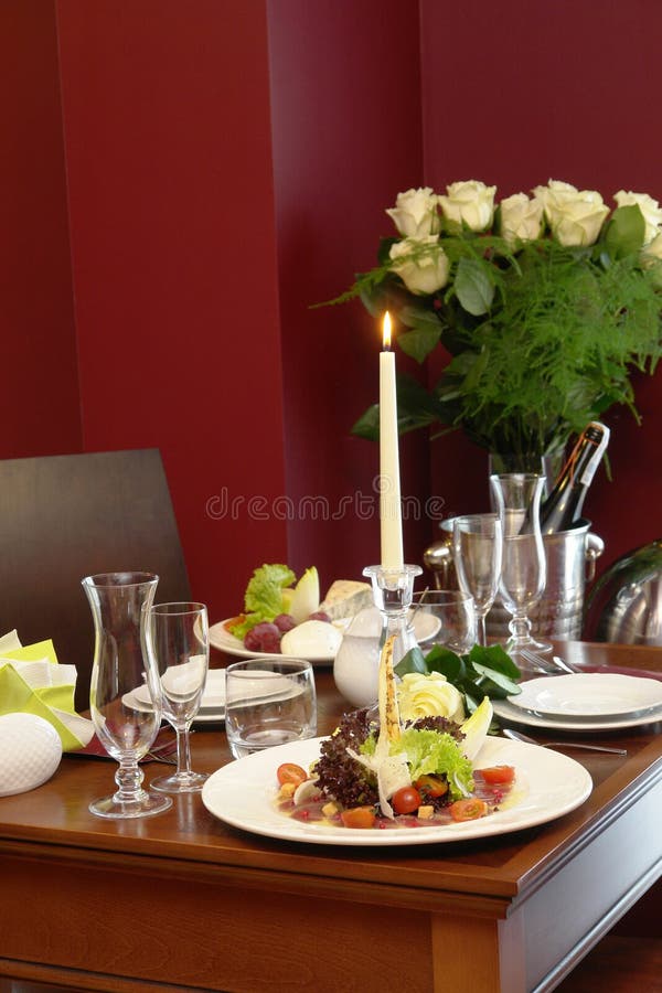 Romantisch Diner voor Twee stock afbeelding. Image of diner - 3607397