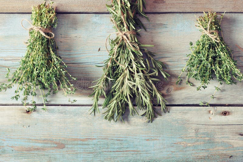 Romarin et thym frais image stock. Image du normal, ingrédient - 33955237