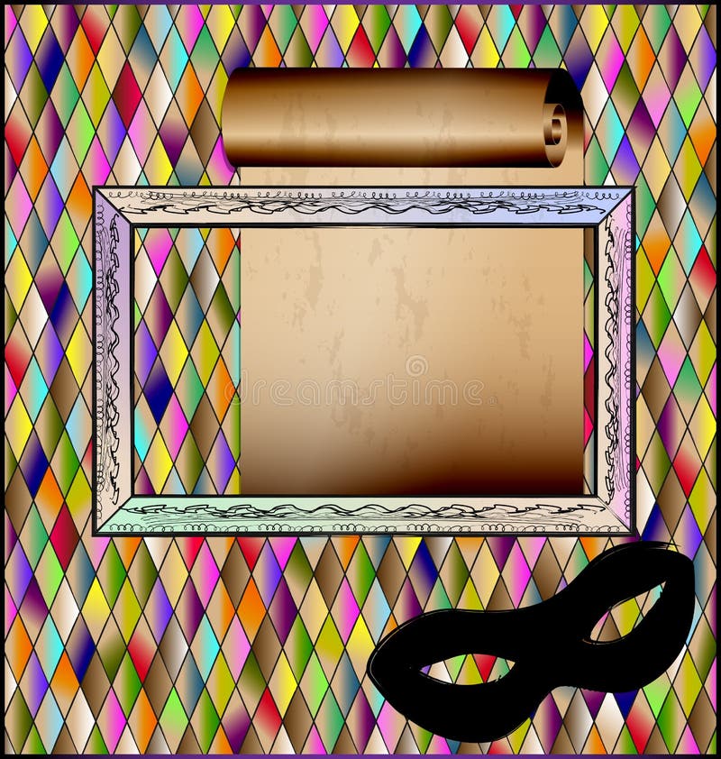Romb Background with Frame and Mask Stock Vector - Illustration of ...