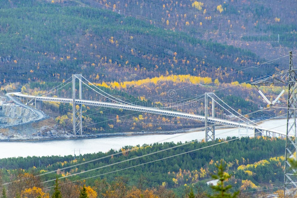 Rombak Suspension Bridge stock photo. Image of norway - 356480210