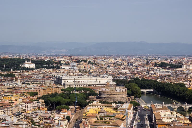 Rome aerial view stock image. Image of italian, built - 46960349