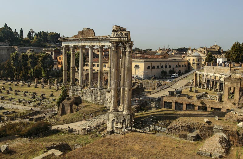 Rome ruines panorama editorial stock image. Image of archaeology - 2298004