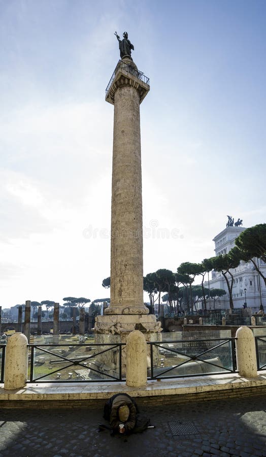 Rome editorial stock photo. Image of traian, column, tourist - 73821383
