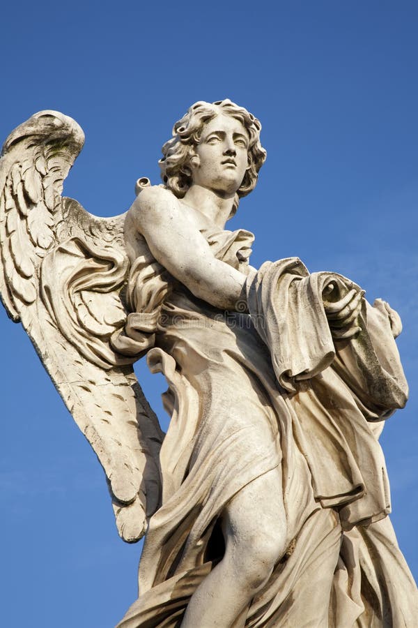 Rome - Angel with Garment and Dice Stock Image - Image of blue, bridge ...