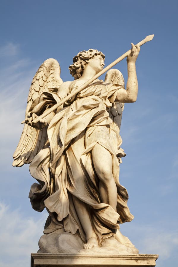 Rome - Angel Statue from Angels Bridge Stock Photo - Image of sculpture ...