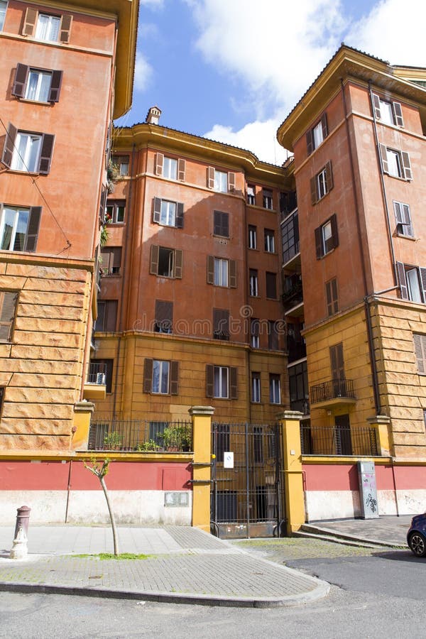 Residential Building In Rome, Italy. Stock Image - Image of apartment ...