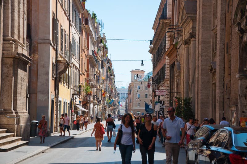 Rome August 6 Via Del Corso August 6 2013 Rome Stock Photos - Free ...