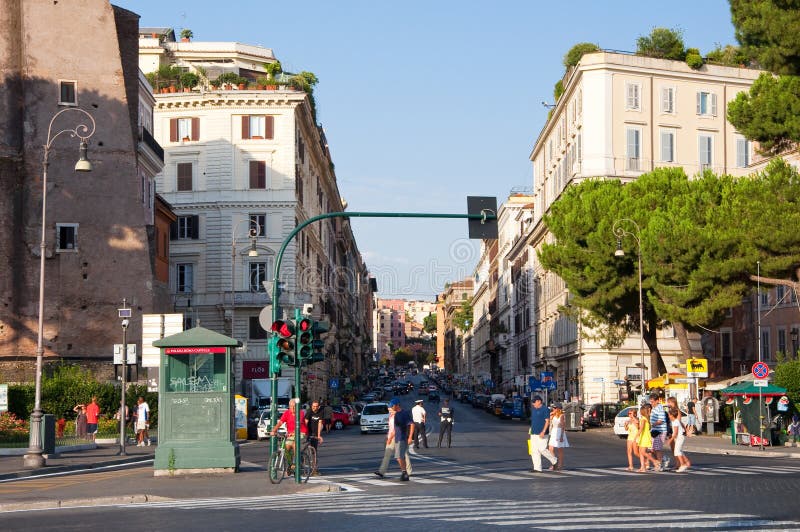 ROME-AUGUST 8: Via Cavour on August 8, 2013 in Rome, Italy. Editorial ...