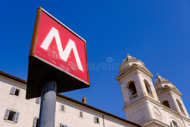 Spagna Subway Station Sign in Rome Editorial Image - Image of sign ...