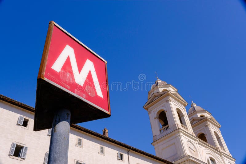 Spagna Subway Station Sign in Rome Editorial Photo - Image of editorial ...