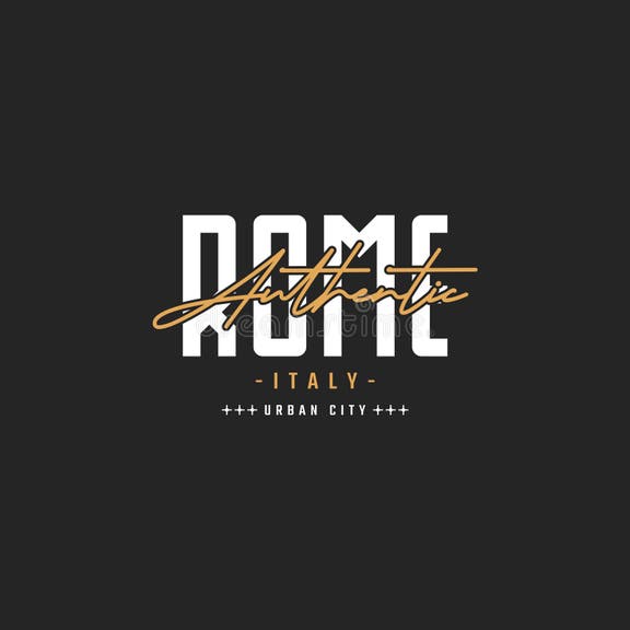 Rome Authentic Urban Typography Design Stock Vector - Illustration of ...