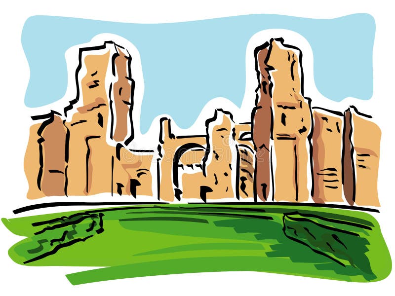 Roman Baths Cartoon Illustration Stock Illustration - Illustration of ...