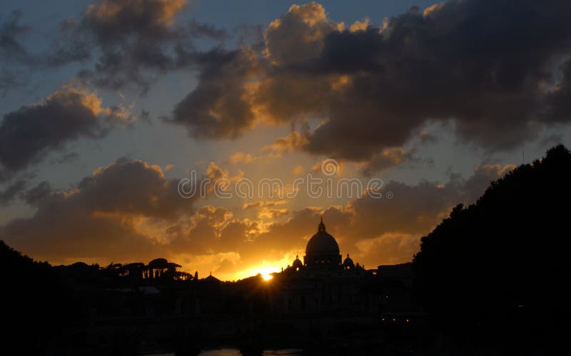 Rome beautiful sunset stock image. Image of travel, dome - 136892629