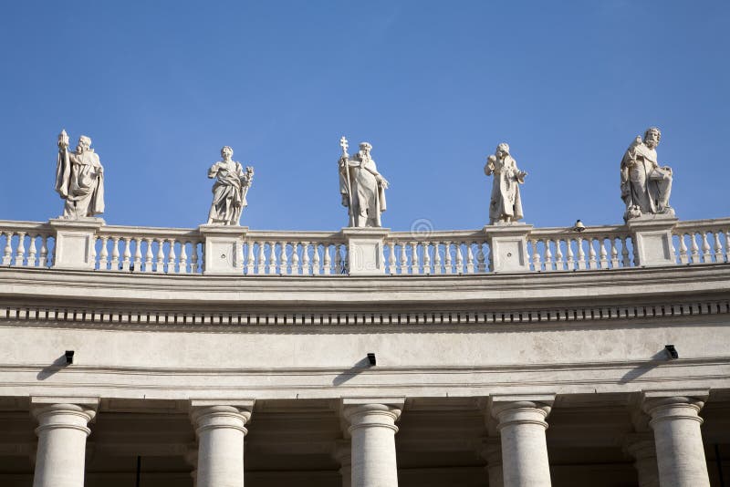 Rome - Bernini Colonnade - Detail Stock Image - Image of christianity ...