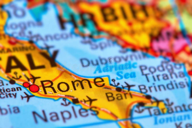 Rome, Capital City of Italy on the Map Stock Photo - Image of ...