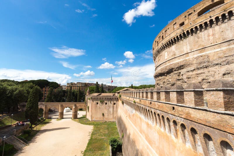Rome - Castel Saint Angelo Italy Stock Image - Image of antique ...