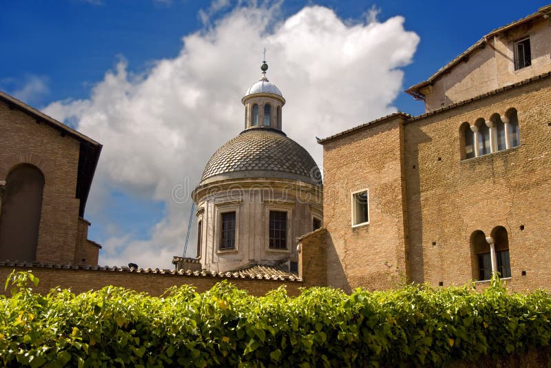 Rome Catholic Church Dome Cross Clouds Stock Photo - Image of shade ...