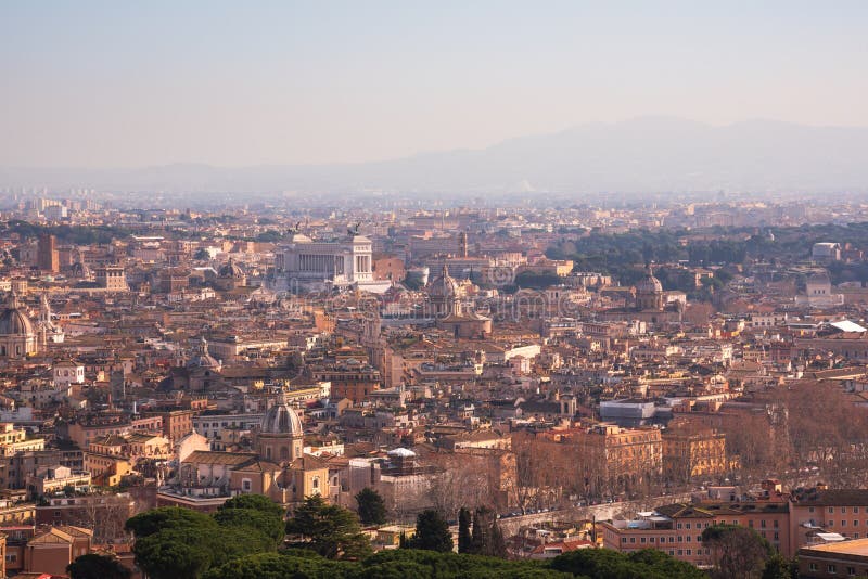 Rome City, Italy Seen from Above Stock Image - Image of ancient ...